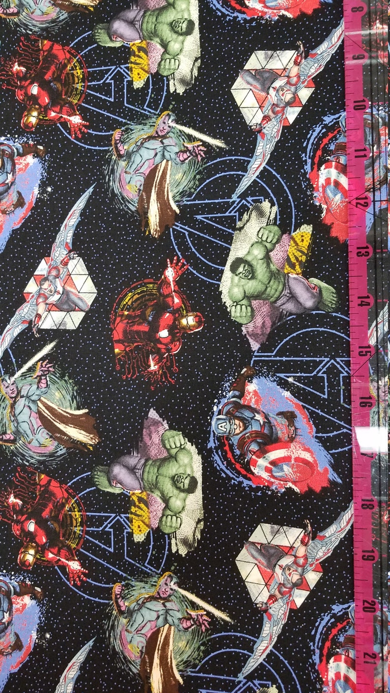 Marvel Avengers on Black, 100% Cotton, Novelty Fabric, By-the-yard ...