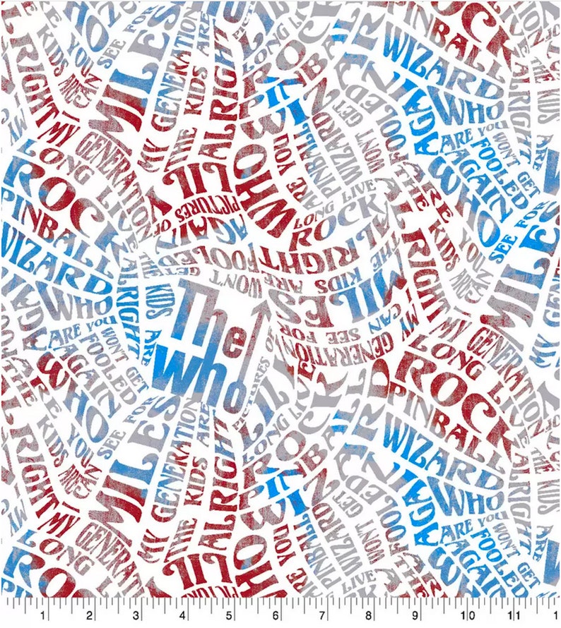 The Who Script Fabric 100% Cotton Novelty Fabric | Etsy