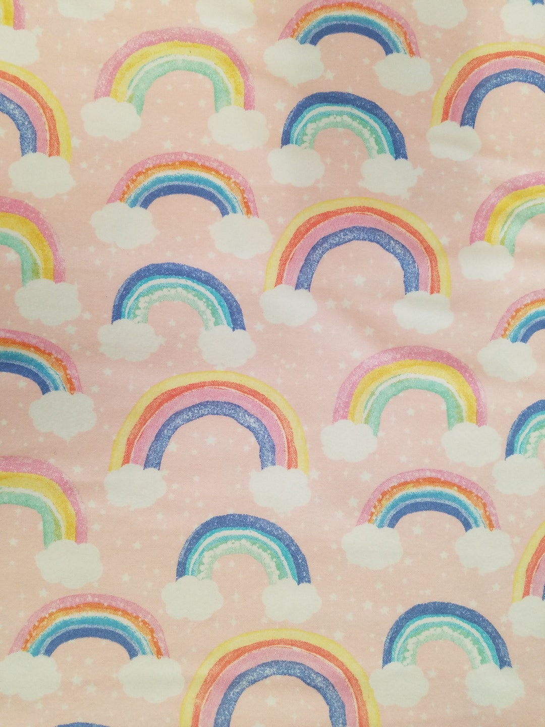 Rainbows Pastel FLANNEL, By-the-yard Increments Available, 100% Cotton ...