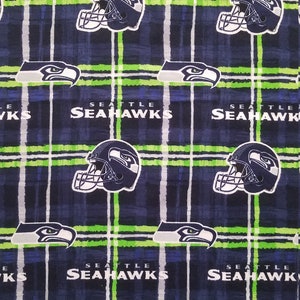 Seattle Seahawks FLANNEL Fabric, 100% Cotton, By-the-yard, Sport ...