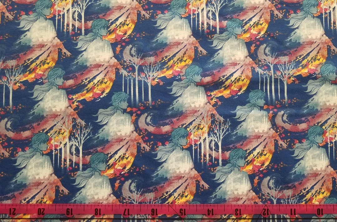 Disney - Frozen II - Anna Scenic, KNIT Fabric, 95/5% Cotton/spandex ...