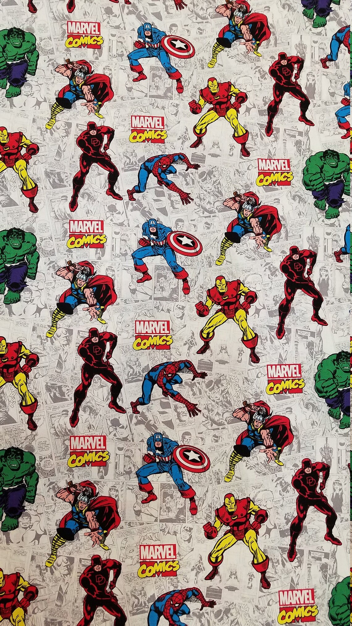Marvel Comic 100% Cotton Novelty Fabric By-the-Yard | Etsy