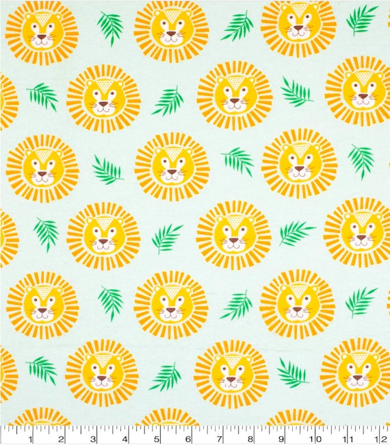 Lion Faces FLANNEL Fabric 100% Cotton By-the-yard Animal - Etsy