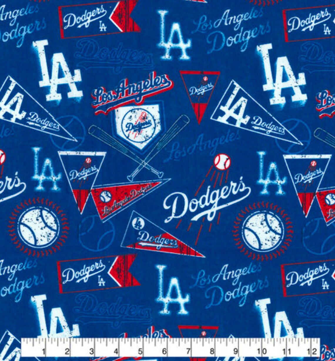 Los Angeles Dodgers Vintage Fabric, 100% Cotton, Novelty Fabric, by the ...