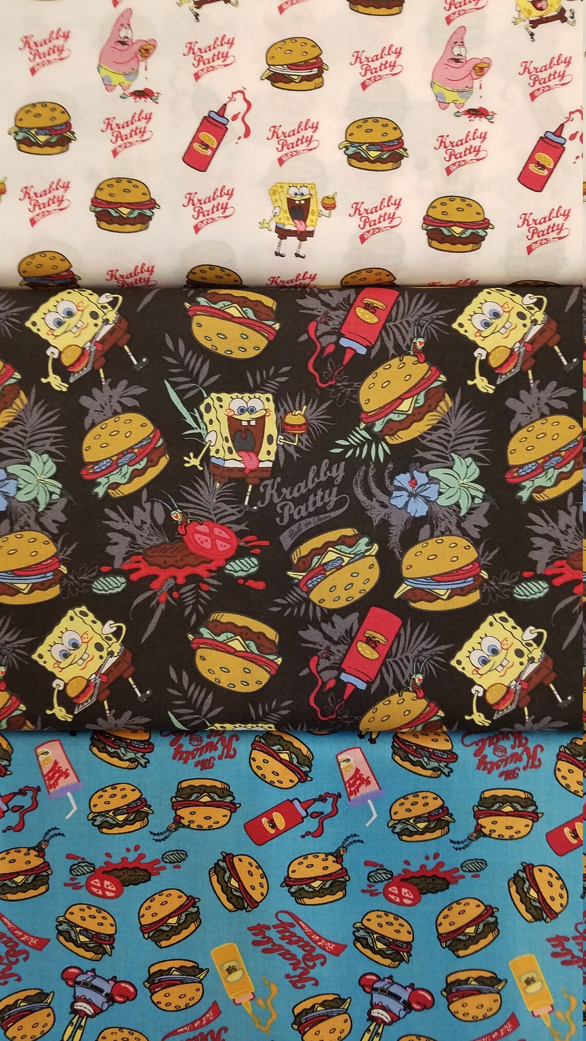 Spongebob Patrick Patties Fabric 100% Cotton Quilter's | Etsy