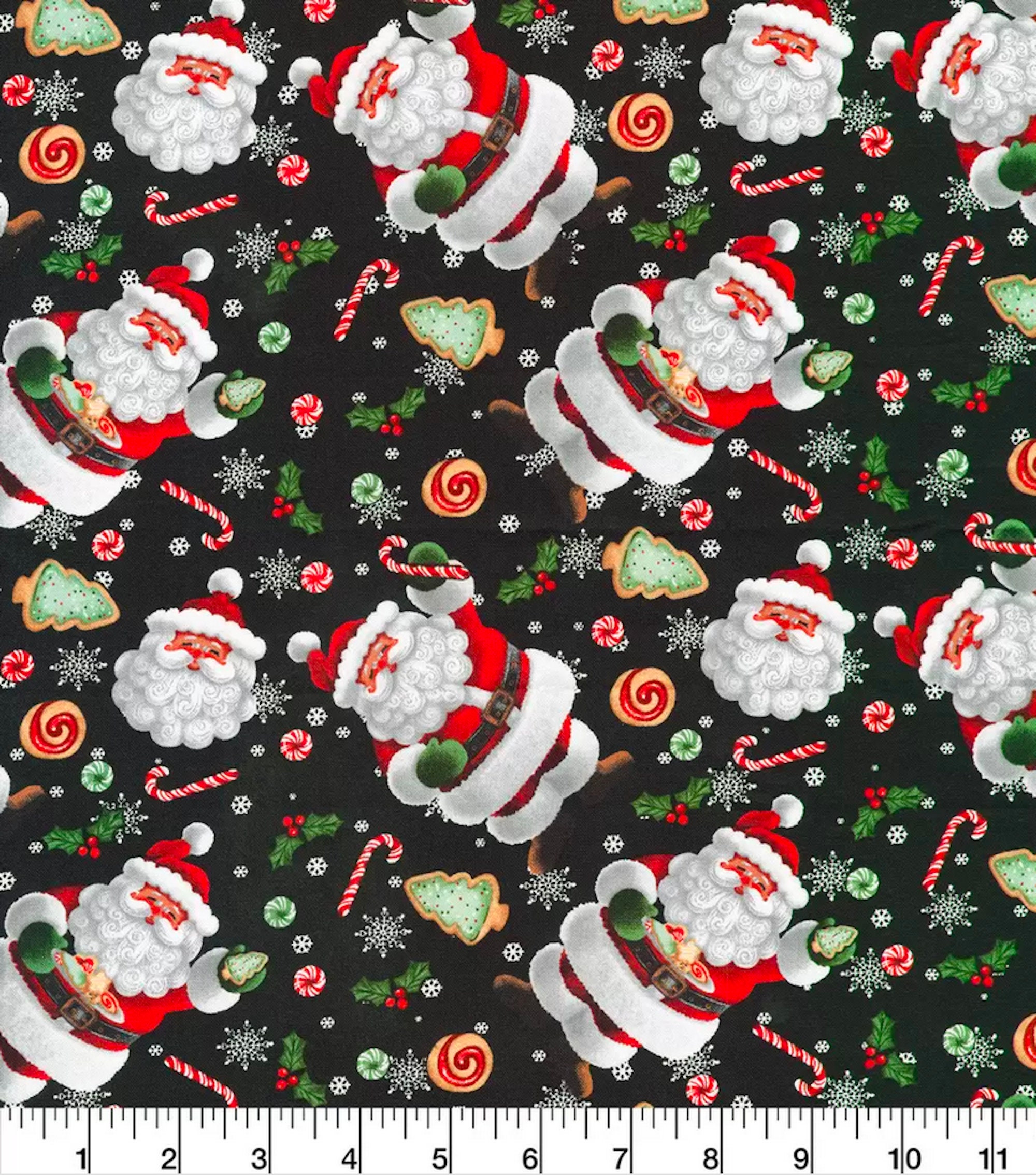 Cookies for Santa on Black Fabric 100% Cotton Christmas - Etsy
