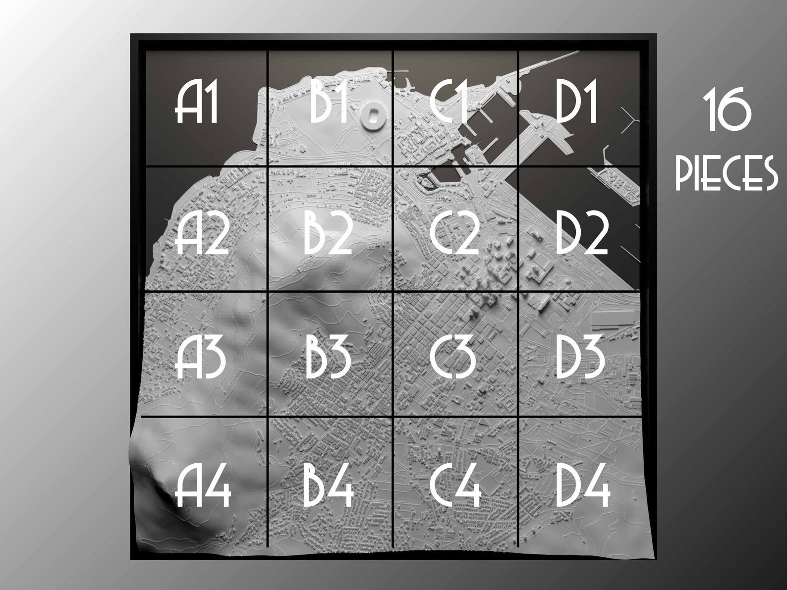 3d Cape Town, World Map, 3d Cape Town, 3d Printing Stl File, Cape Town ...