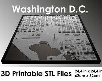 3D Washington D.C | Digital Files | 3D STL File | Washington 3D Map ...