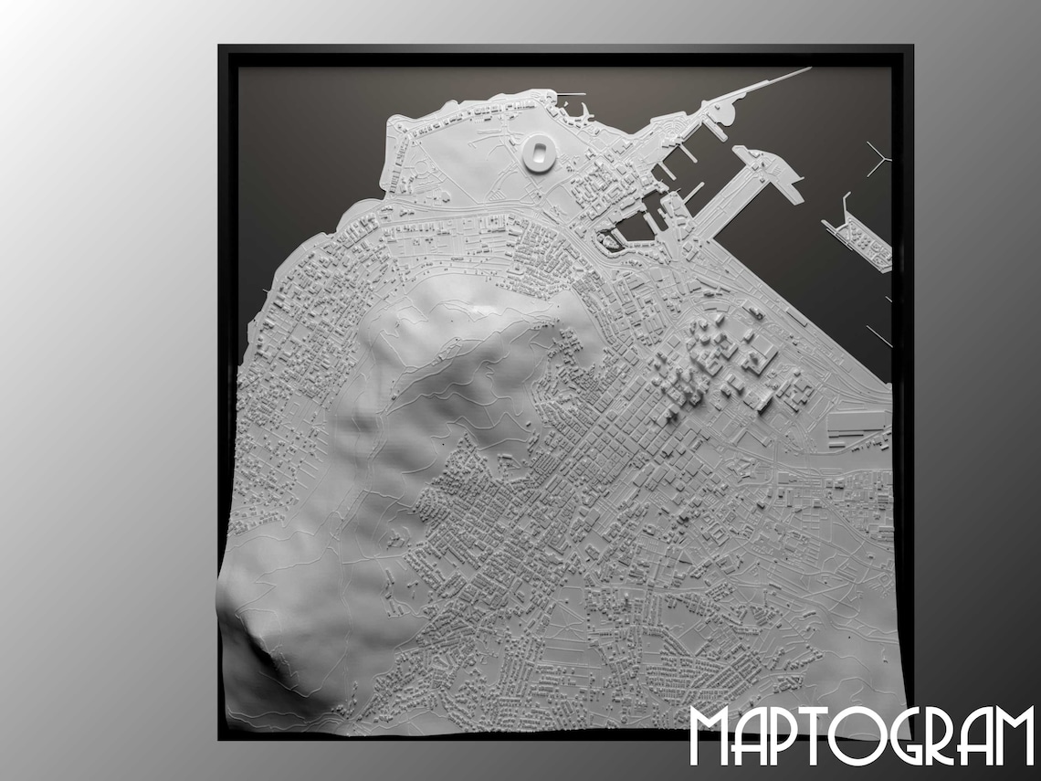3d Cape Town, World Map, 3d Cape Town, 3d Printing Stl File, Cape Town ...
