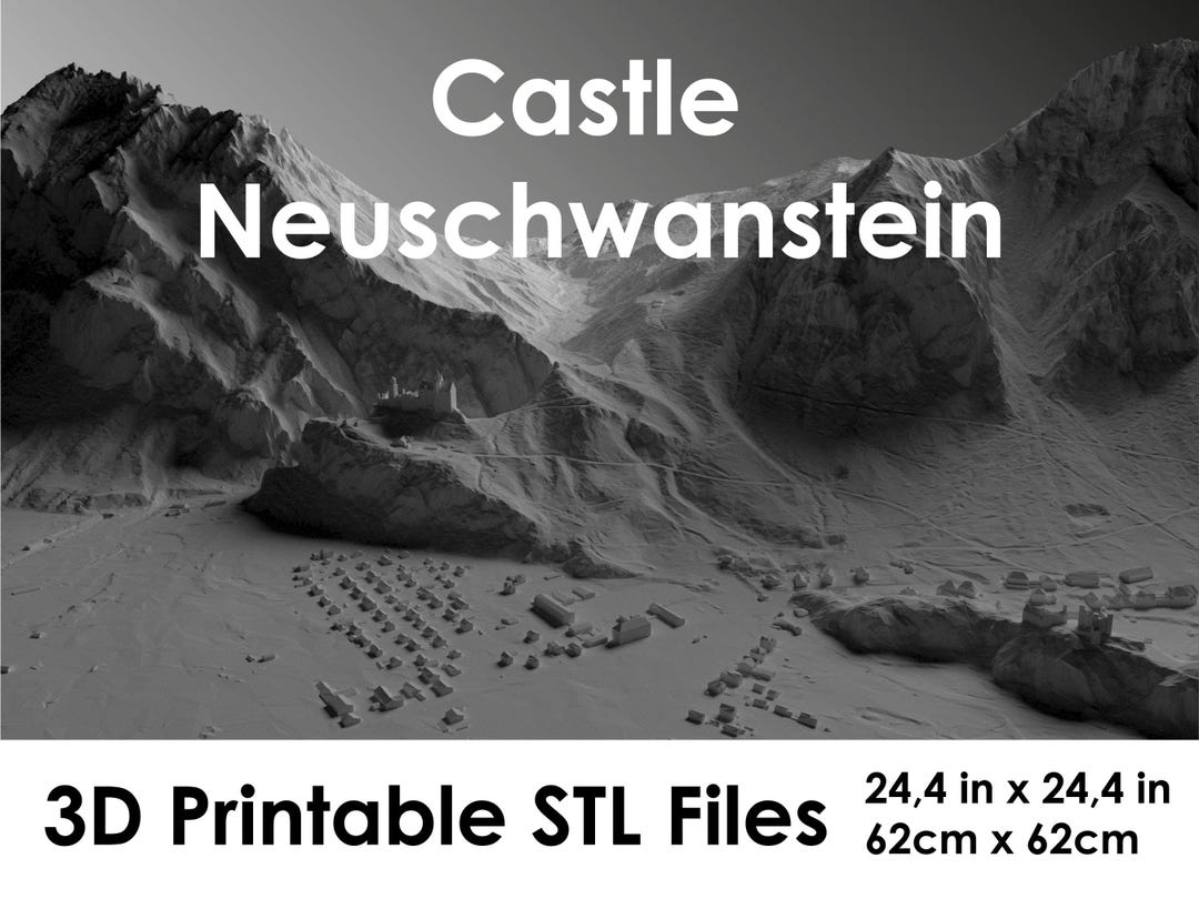 Neuschwanstein Castle 3D Model STL File – 3D Baveria Printable Alpine ...