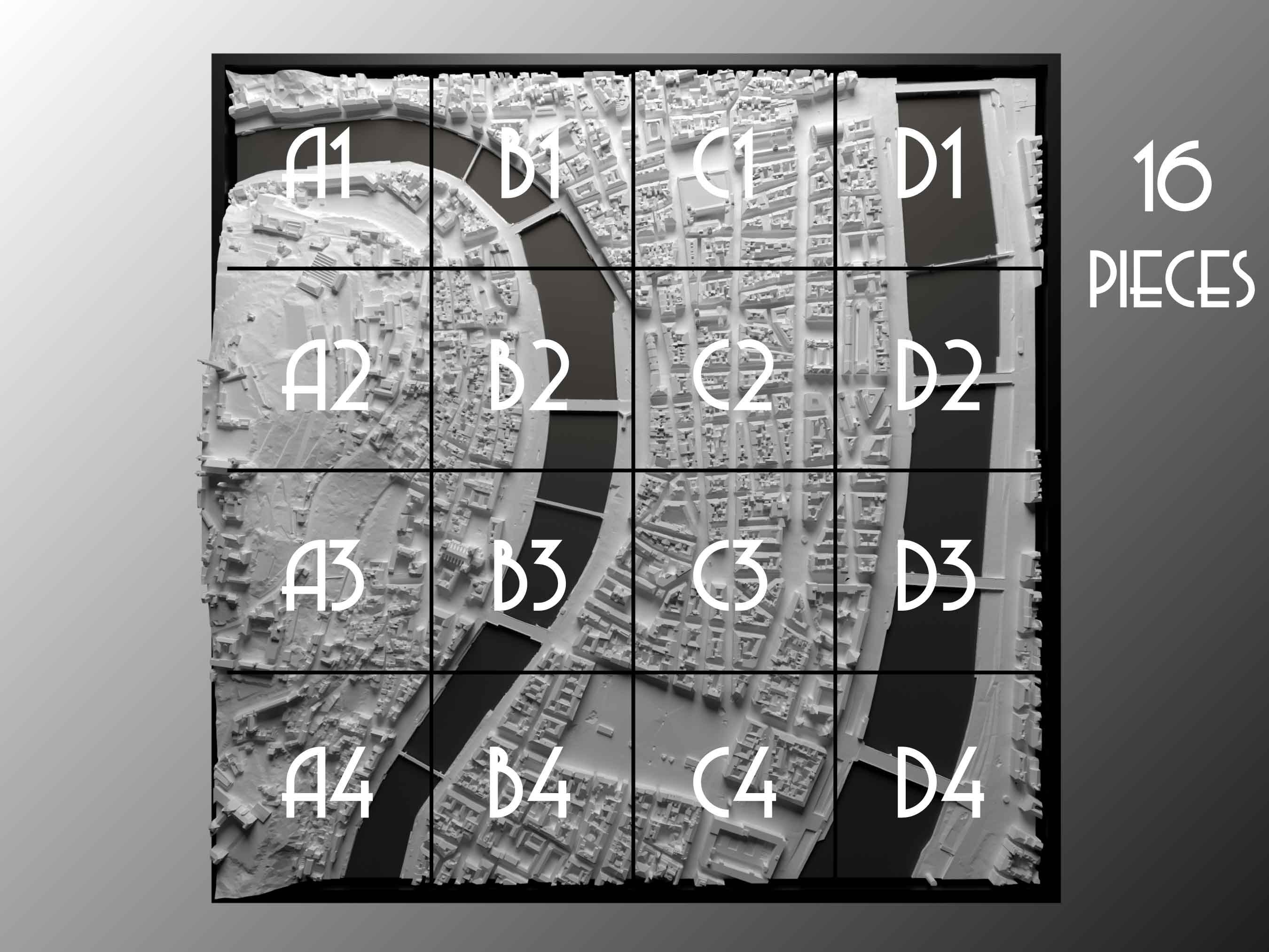 3D Lyon, World Map, 3d Print Stl File, Lyon Skyline, Lyon Map, Digital ...