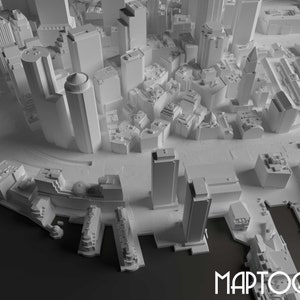 3D Boston, World Map, 3d Print Stl File, Boston Skyline, Boston Map ...