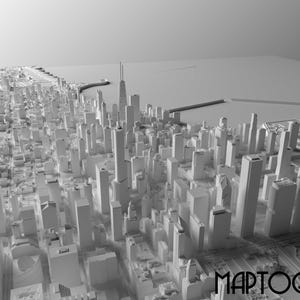 3D Chicago, World Map, 3D USA, 3d Print Stl File, Chicago Skyline ...