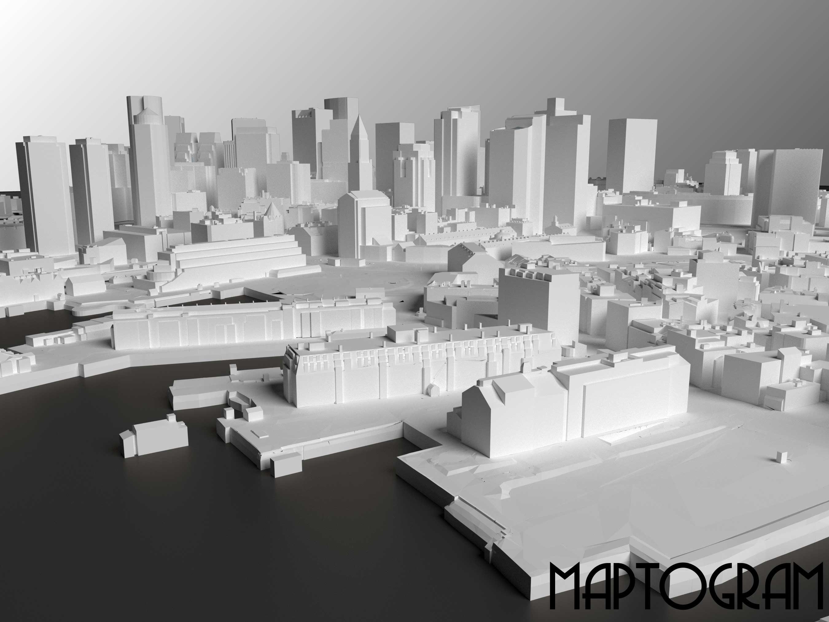 3D Boston, World Map, 3d Print Stl File, Boston Skyline, Boston Map ...