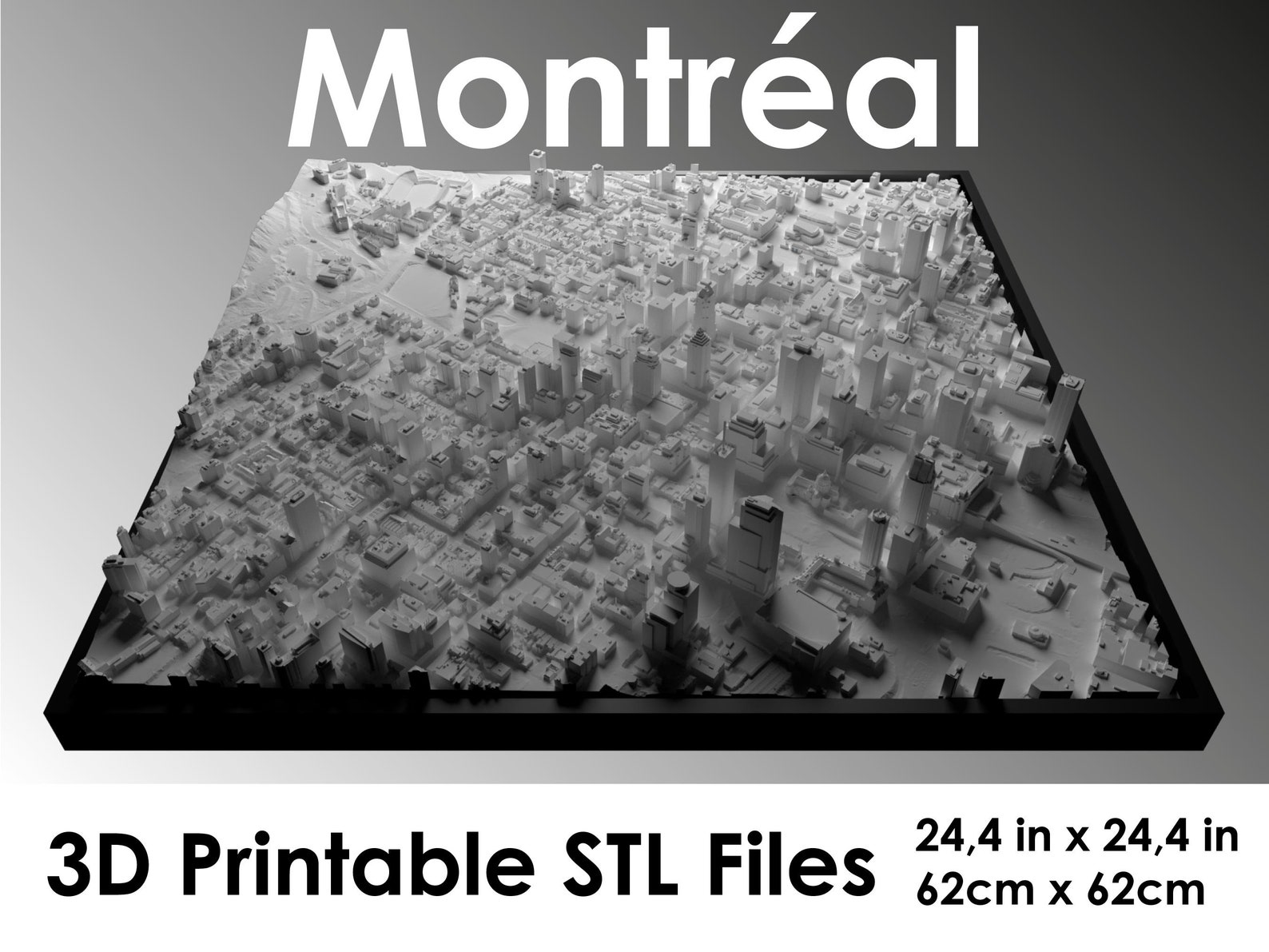 3D Montreal, World Map,3d Montréal, 3d Print Stl File, Montreal Skyline ...