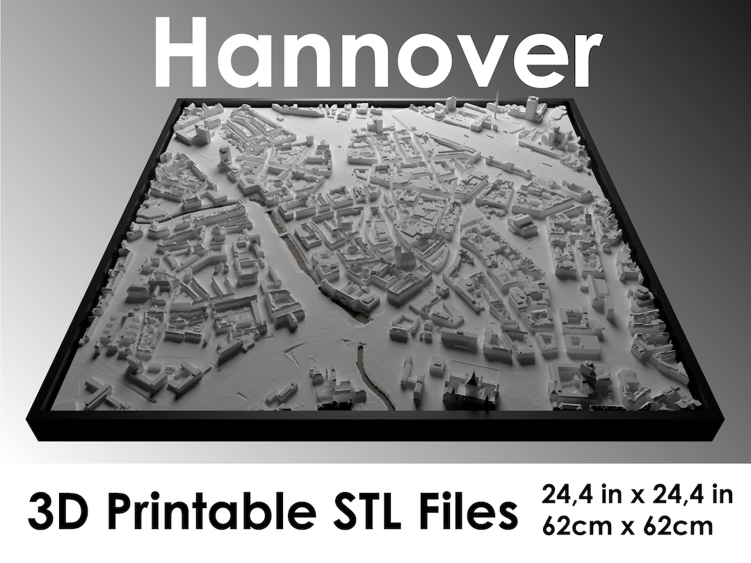 3D Hanover Map Print File | Digital Files | 3D Hannover Skyline | STL ...