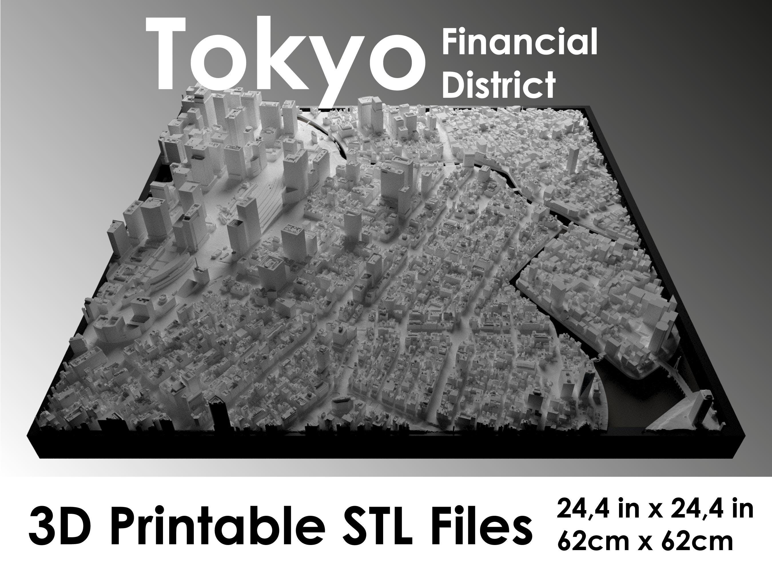 Tokyo Financial District 3D Model STL File – 3D Printable Cityscape for ...