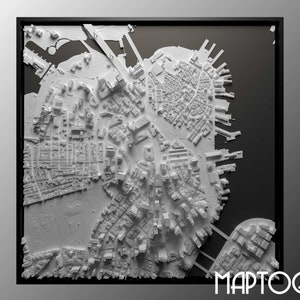 3D Boston, World Map, 3d Print Stl File, Boston Skyline, Boston Map ...
