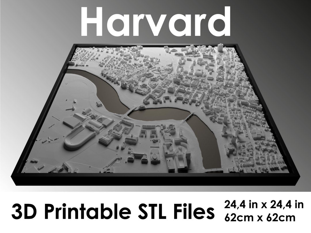 3D Harvard University, Harvard Map, 3D Harvard, 3d Print Stl File ...