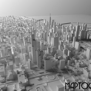 3D Chicago, World Map, 3D USA, 3d Print Stl File, Chicago Skyline ...