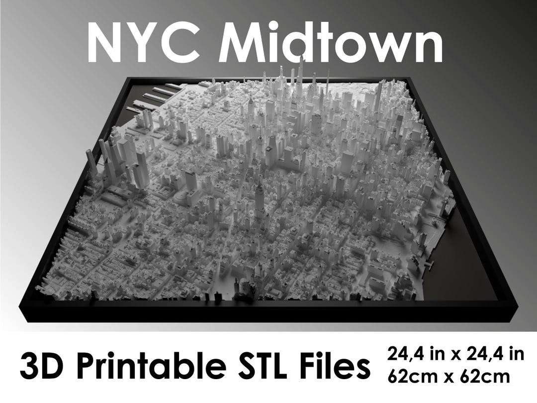 3D Manhattan, World Map, 3D NYC, 3d Print Stl File, New York City ...