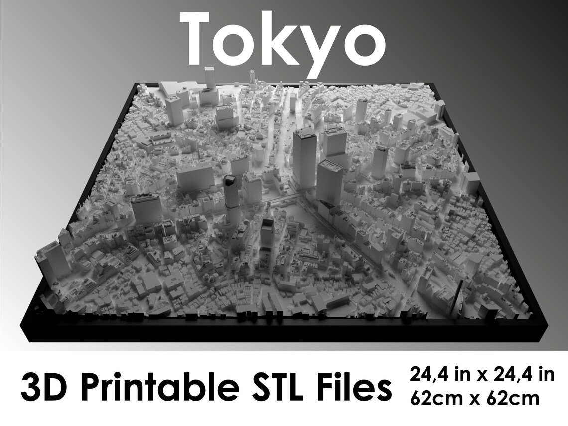 3D Tokyo Shibuya, World Map, 3d Print Stl File, Tokyo Shibuya Skyline ...