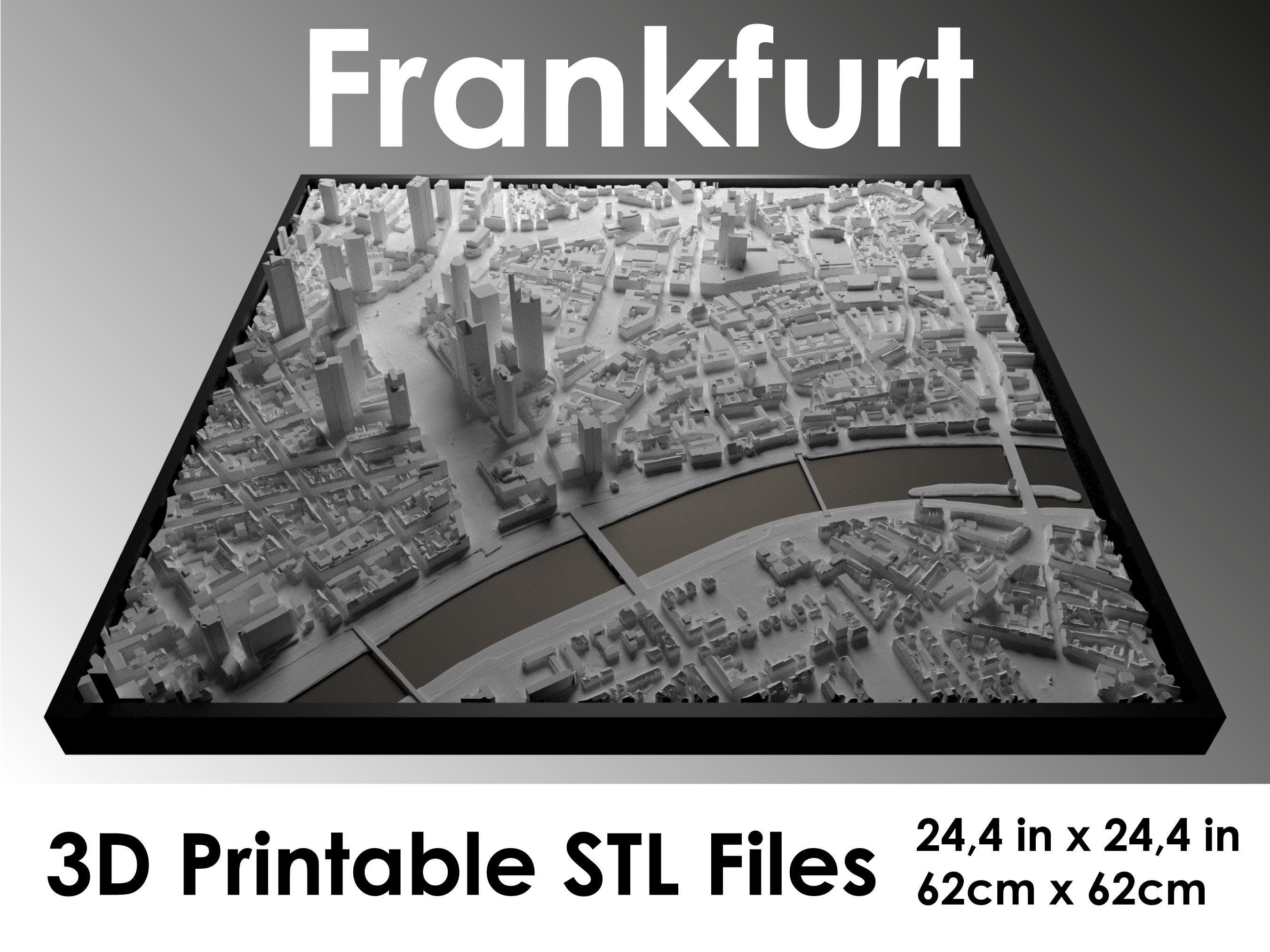 Frankfurt 3D City Map STL File – High-resolution 3D Printable City ...