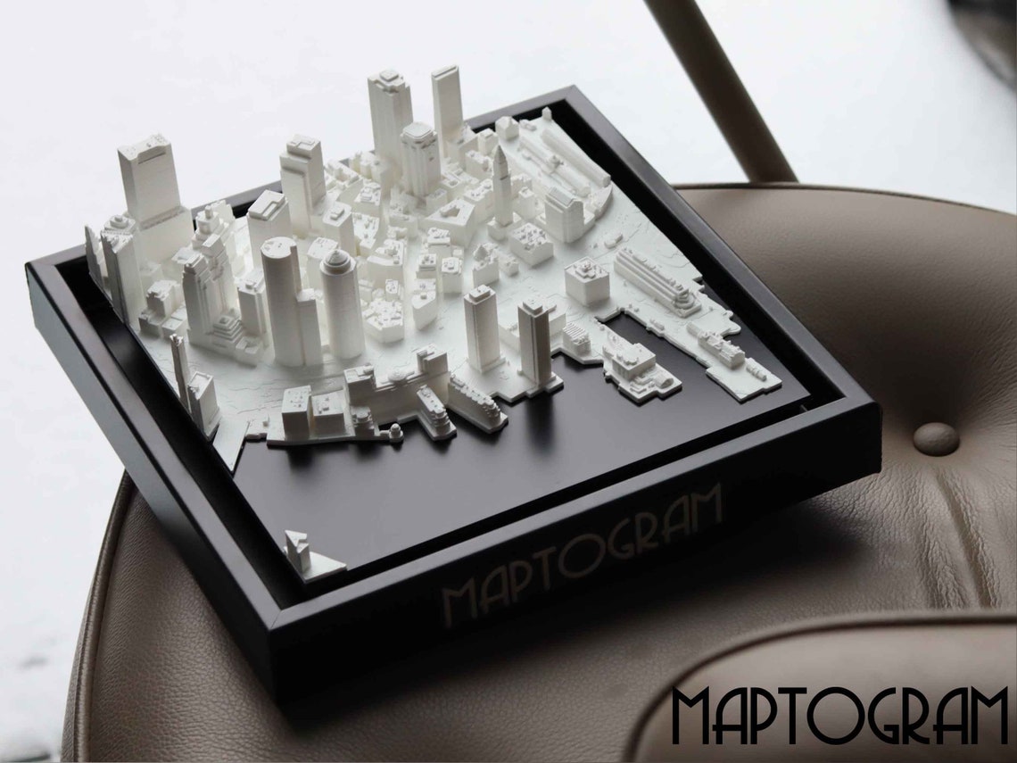 3D Boston, World Map, 3d Print Stl File, Boston Skyline, Boston Map ...
