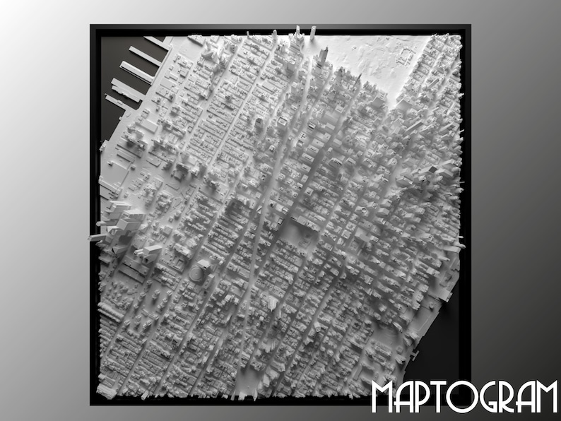 3D Manhattan, World Map, 3D NYC, 3d Print Stl File, New York City ...