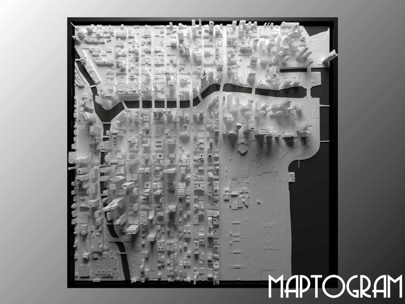3D Chicago, World Map, 3D USA, 3d Print Stl File, Chicago Skyline, Chicago Map, Digital File ...