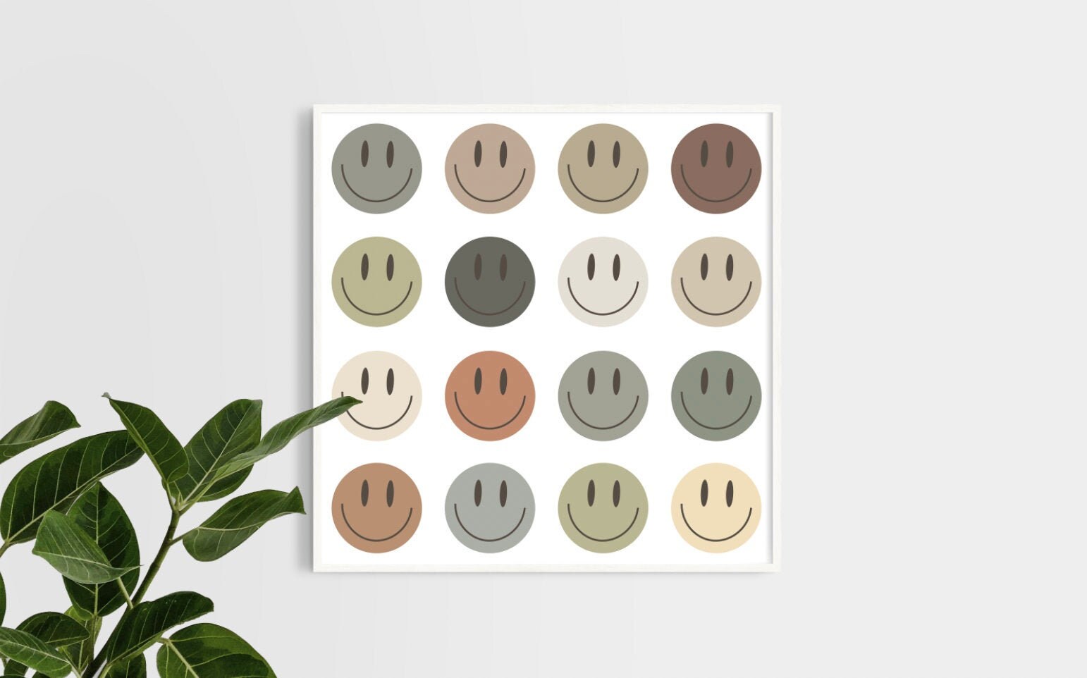 DIGITAL print: Modern minimalist SMILEY FACE print | Etsy