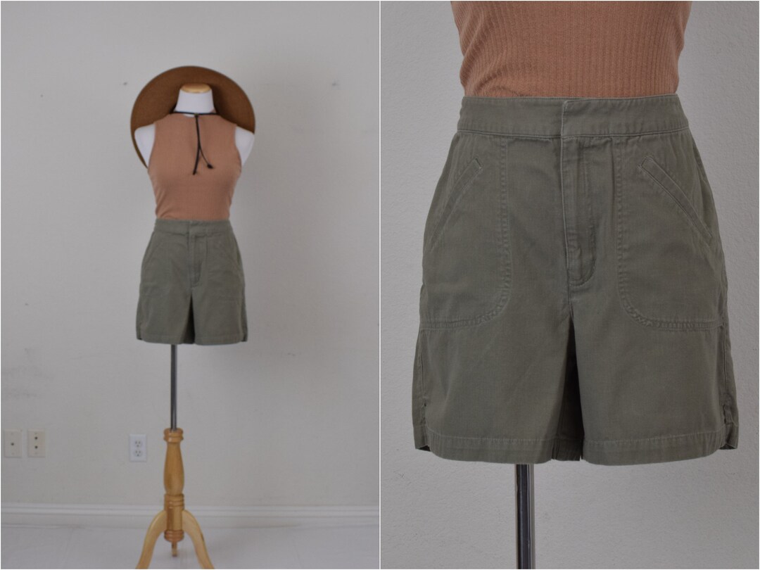 Vintage 90s Liz Claiborne LIZWEAR Green Khaki Shorts talla 12 / 30 ...
