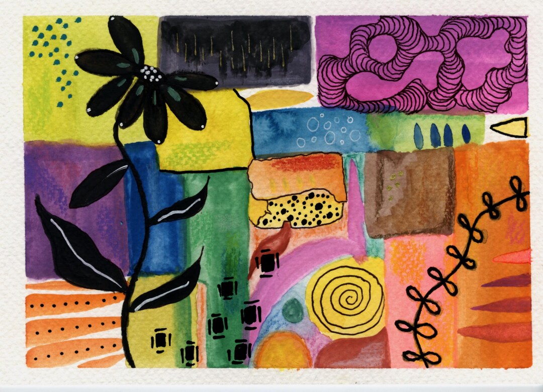 Whimsical Watercolor Art, Botanicals and Zentangle Art, Intuitive Art ...