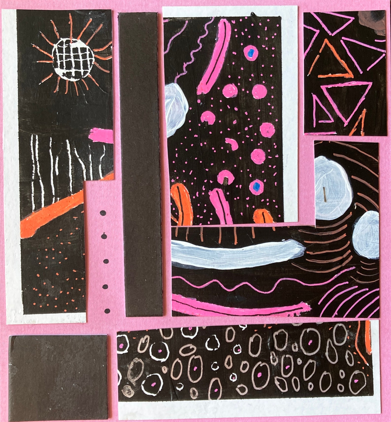 Collage Art Original, Collage Art Handmade, Set of 3 Collage Abstracts ...