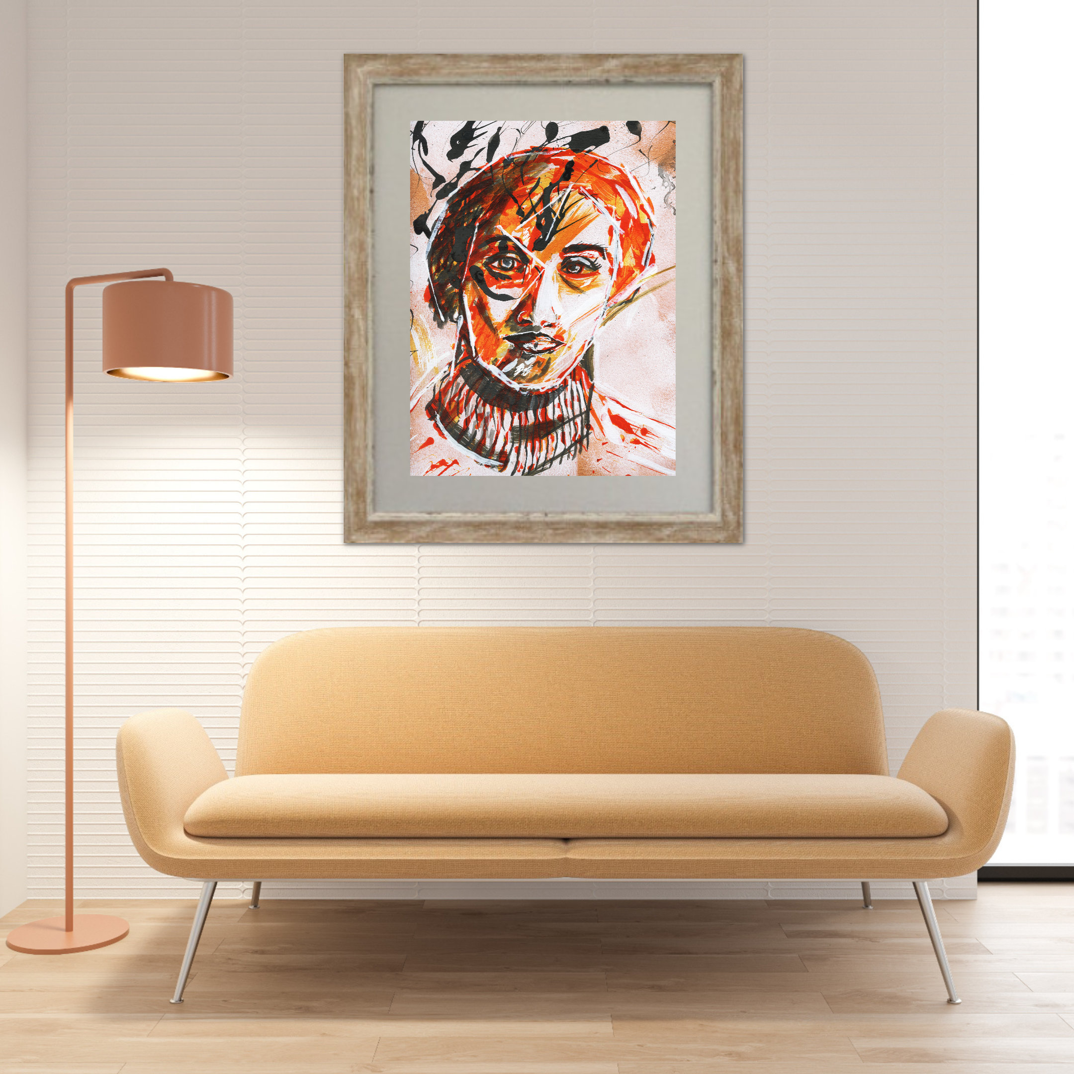 Postmodern Art Portrait, 60s British Mod Art, Abstract Mark Making Art ...