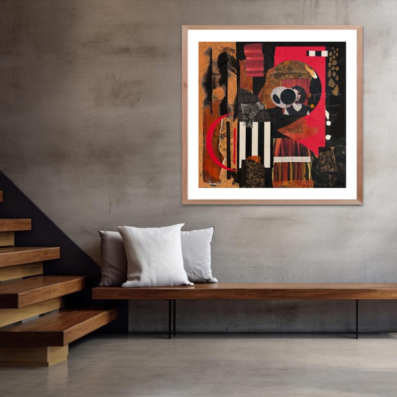 Red Abstract Art - Etsy
