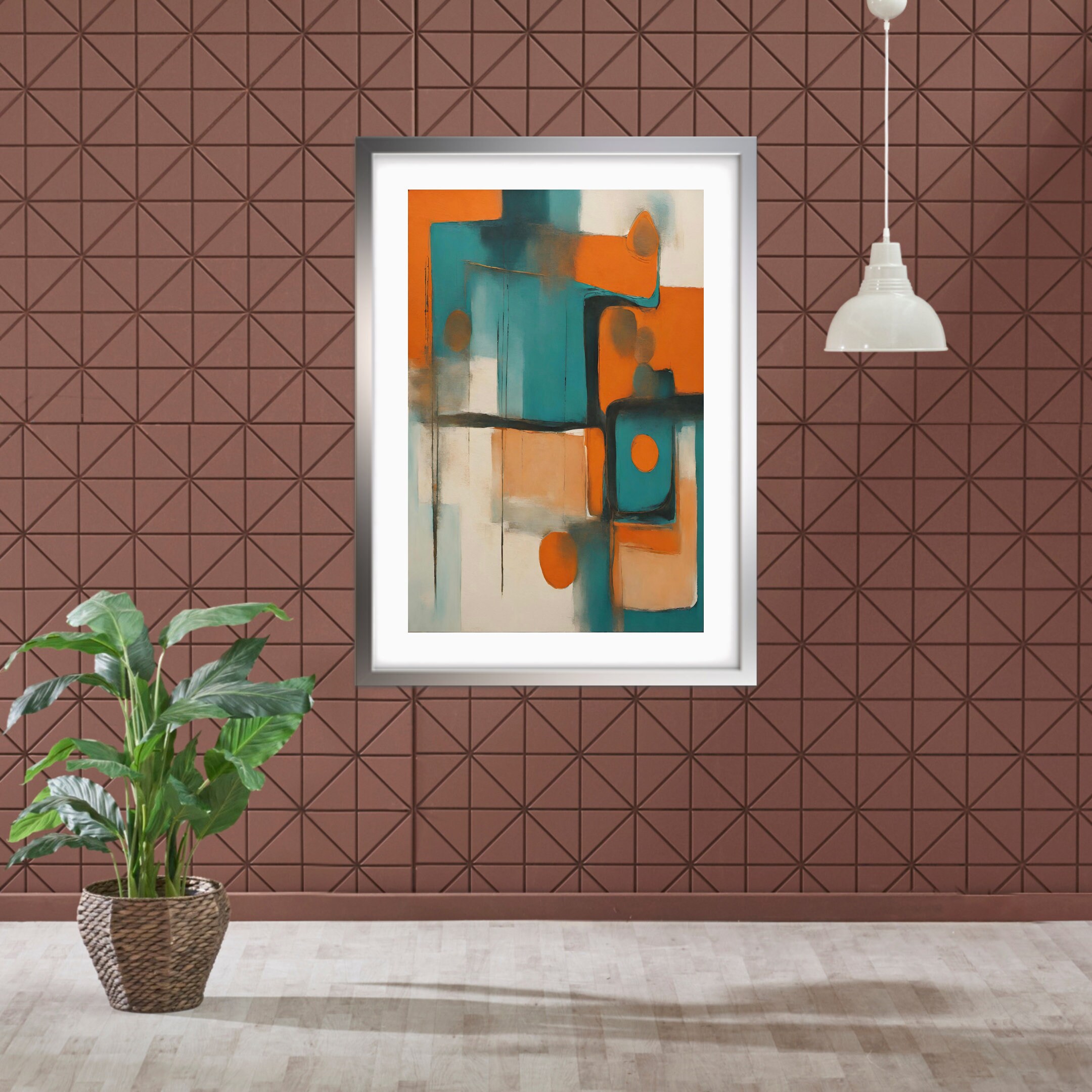 MCM Wall Art, Midcentury Modern Wall Art Prints, Teal and Orange Art ...