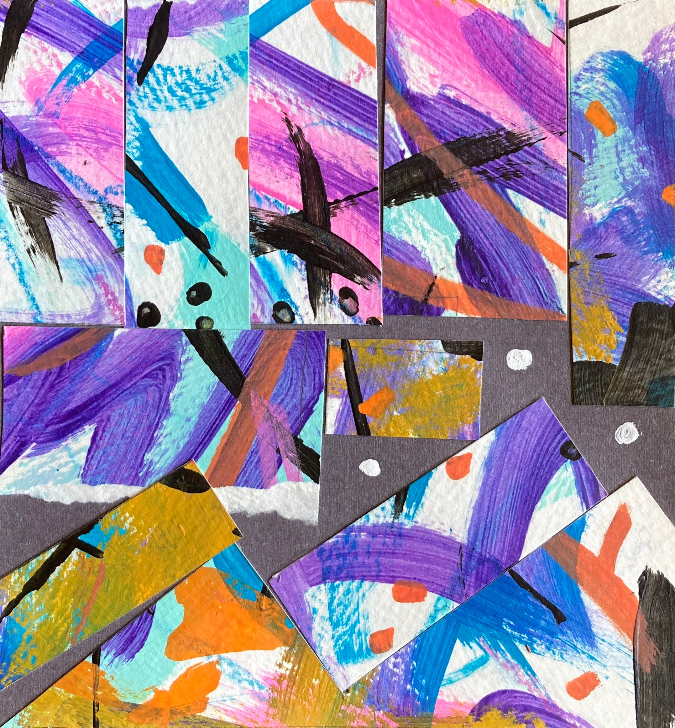 Collage Art Original, Collage Art Handmade, Set of 3 Collage Abstracts ...