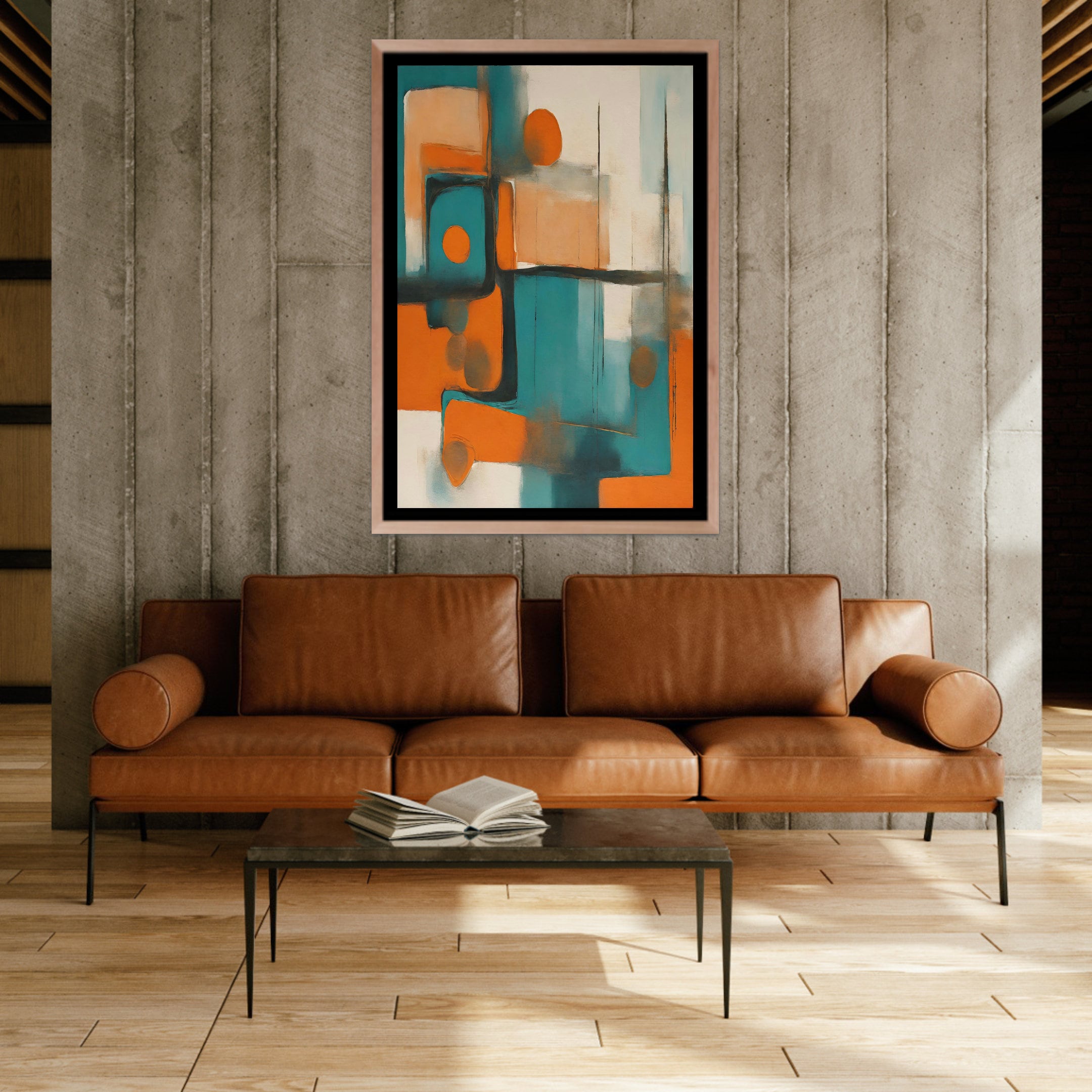 MCM Wall Art, Midcentury Modern Wall Art Prints, Teal and Orange Art ...