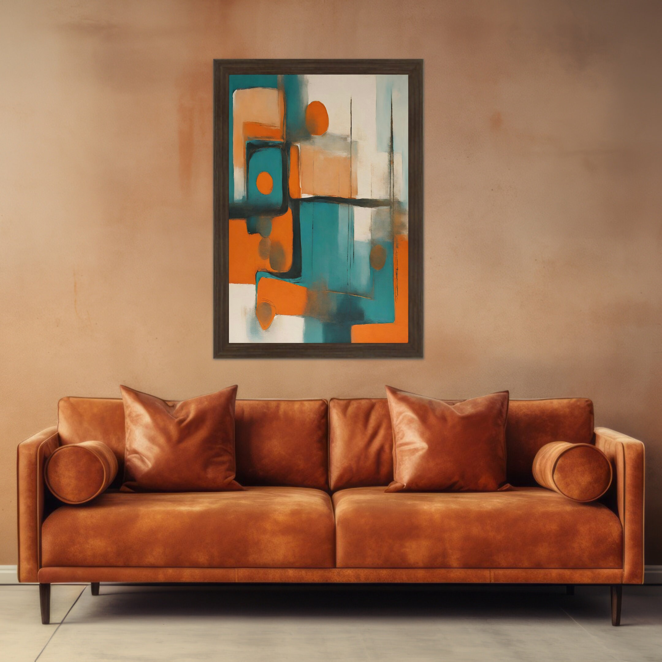 MCM Wall Art, Midcentury Modern Wall Art Prints, Teal and Orange Art ...