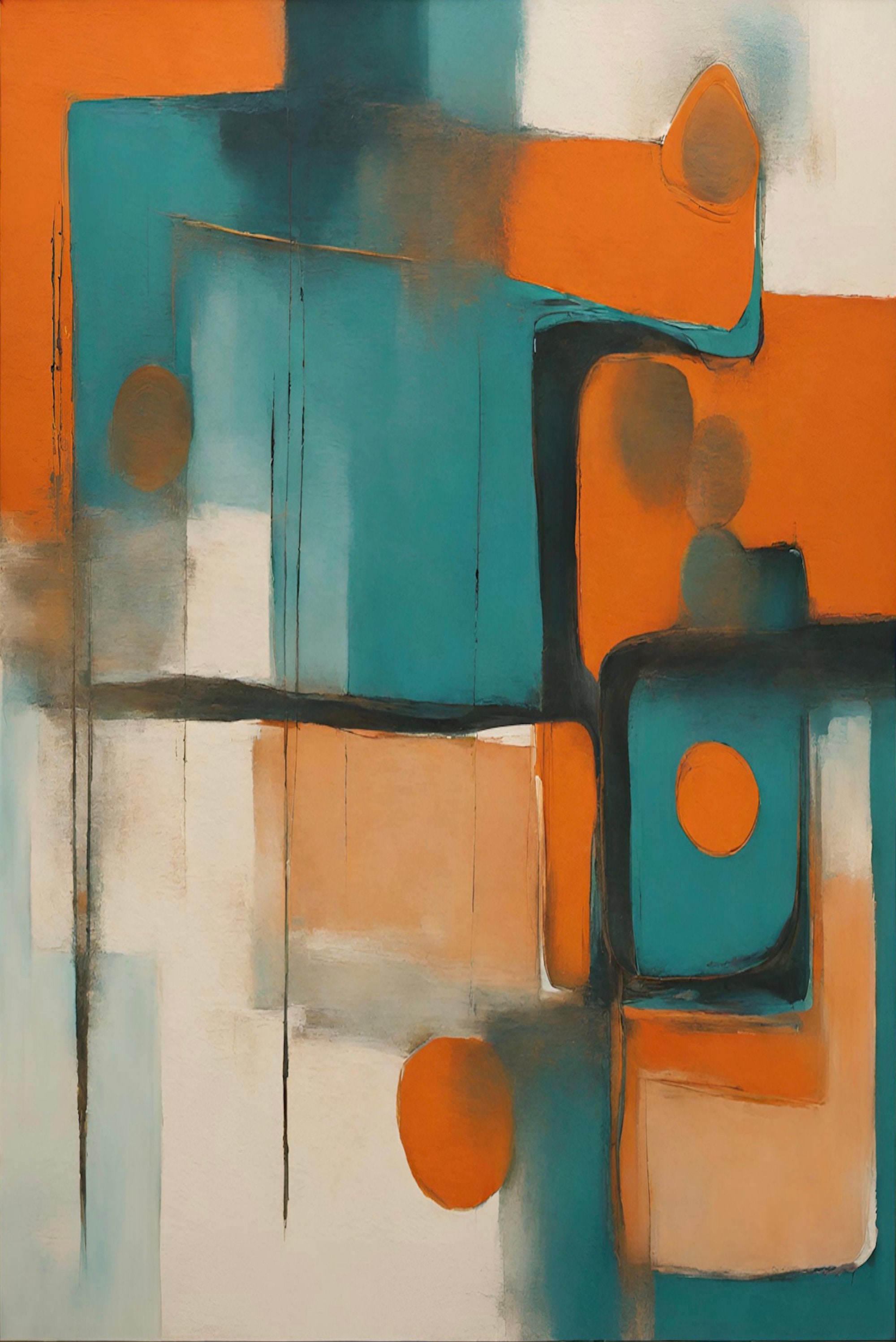 MCM Wall Art, Midcentury Modern Wall Art Prints, Teal and Orange Art ...