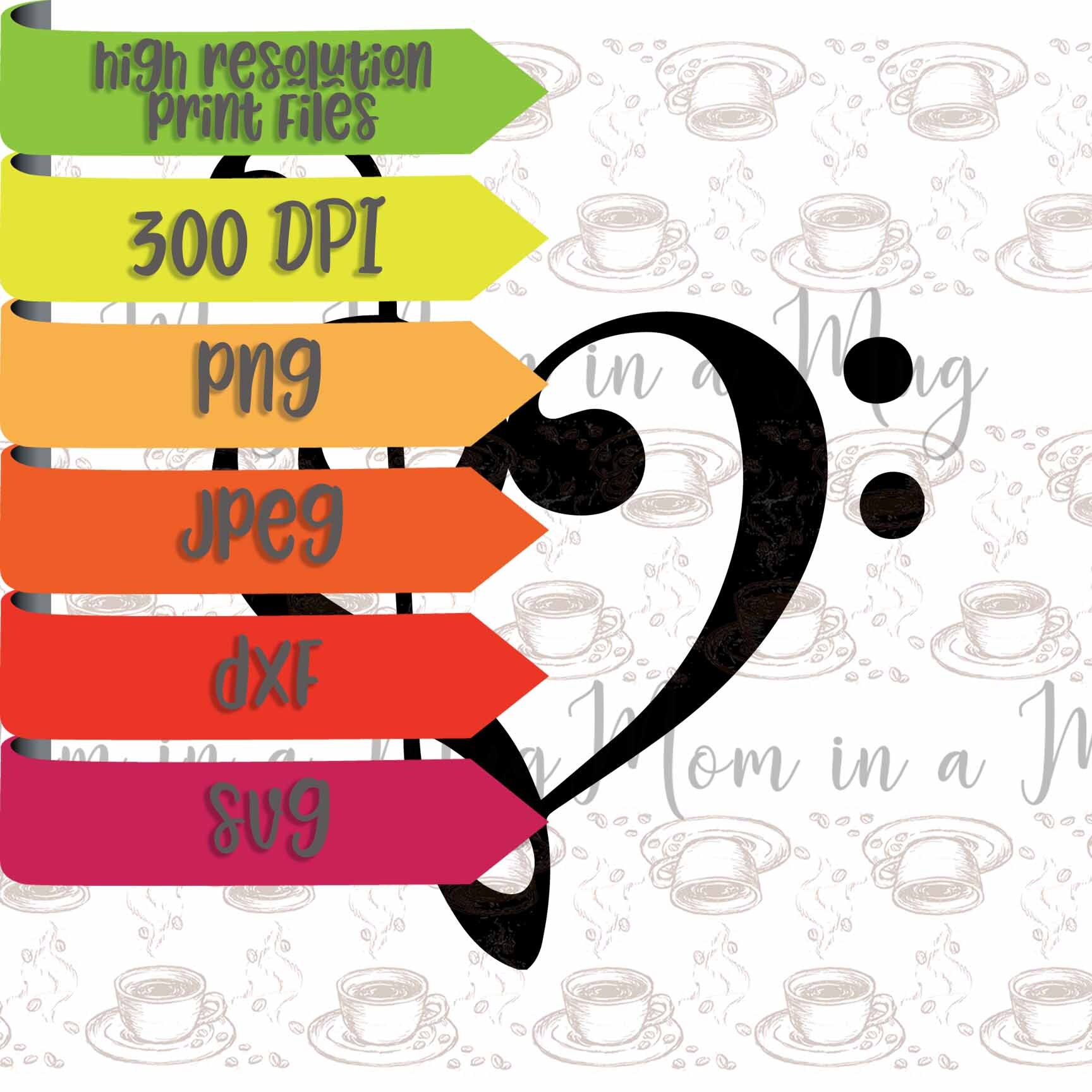 Music Heart - Love Dxf Png Jpeg Svg Cricut Digital File Trebble Cleff ...