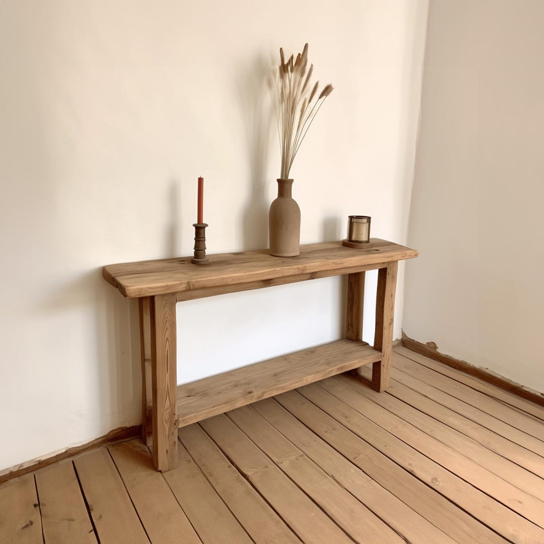 Farmhouse Entry Way Console Table Rustic Natural Wood Console Table ...