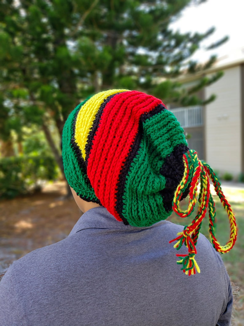 Crochet Rastafarian Dreadlock Tam Hat Dread Sock Tube Hat | Etsy