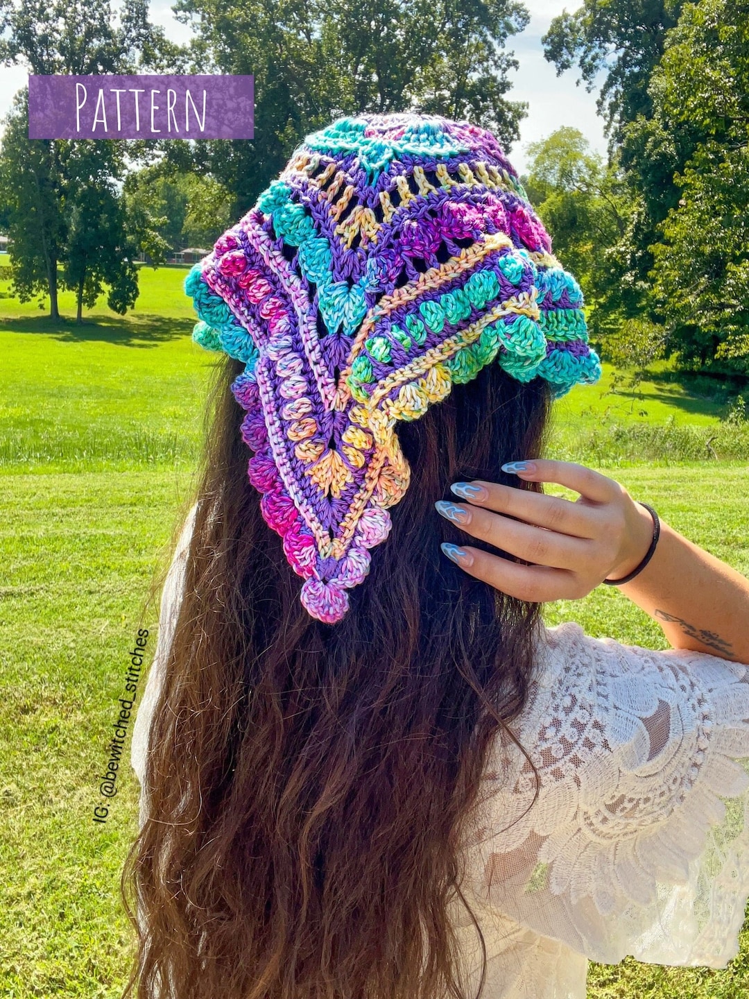 CROCHET PATTERN - Big Wanderlust Bandana - Head Scarf - Kerchief - Etsy