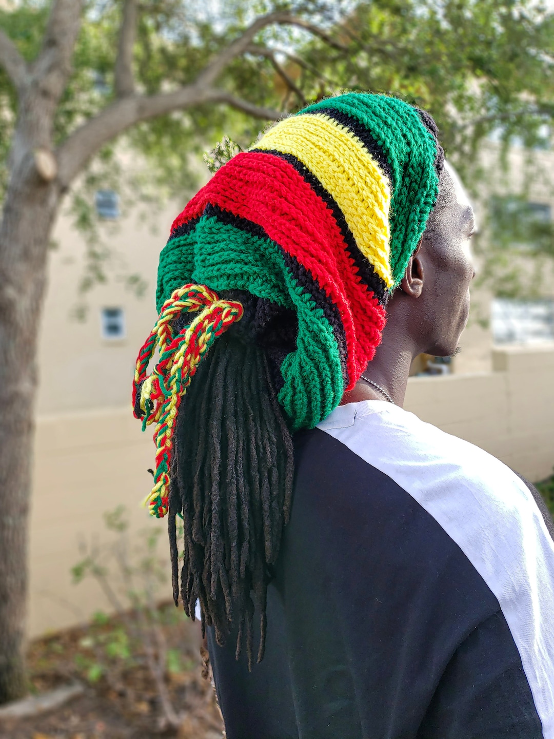 Crochet Rastafarian Dreadlock Tam Hat, Dread Sock Tube Hat, Crochet Loc ...