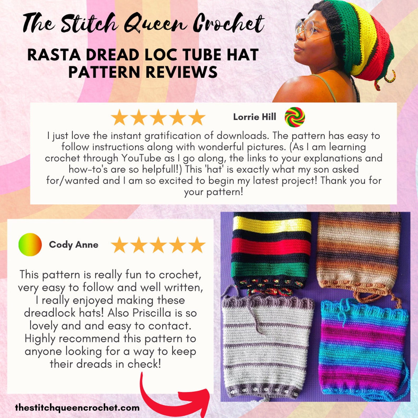 CROCHET PATTERN - Rasta Dreadlock Tube Hat - Etsy