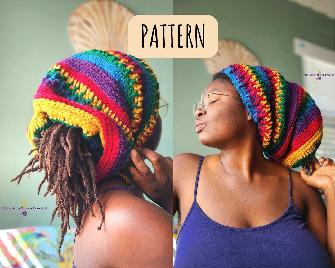 CROCHET PATTERN - Alpine Forest Dread Tube Hat - Rasta Loc Beanie - Etsy