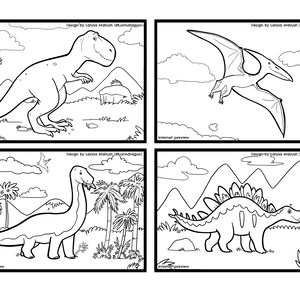 Dinosaurs Coloring Pages. Digital Instant Download Children's Coloring ...