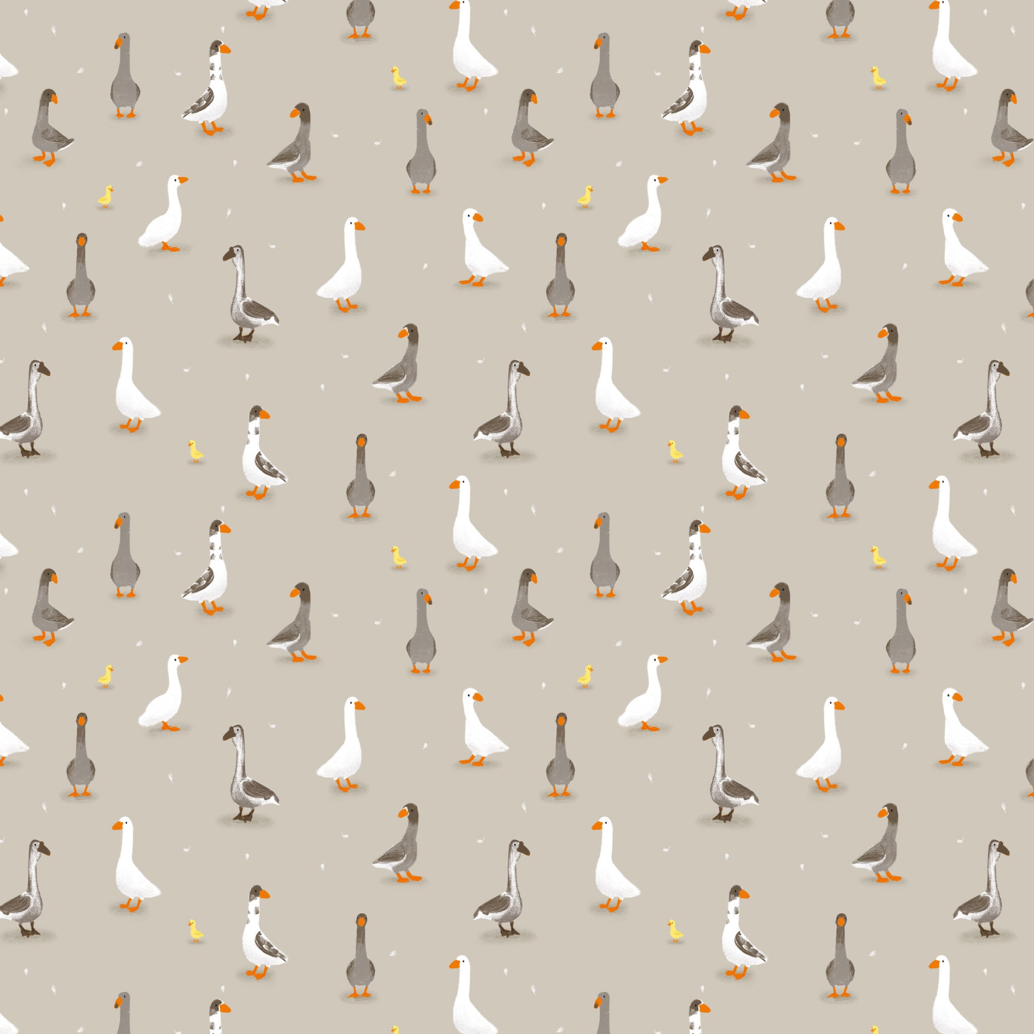 Gray Geese Seamless Pattern INSTANT DOWNLOAD Background - Etsy